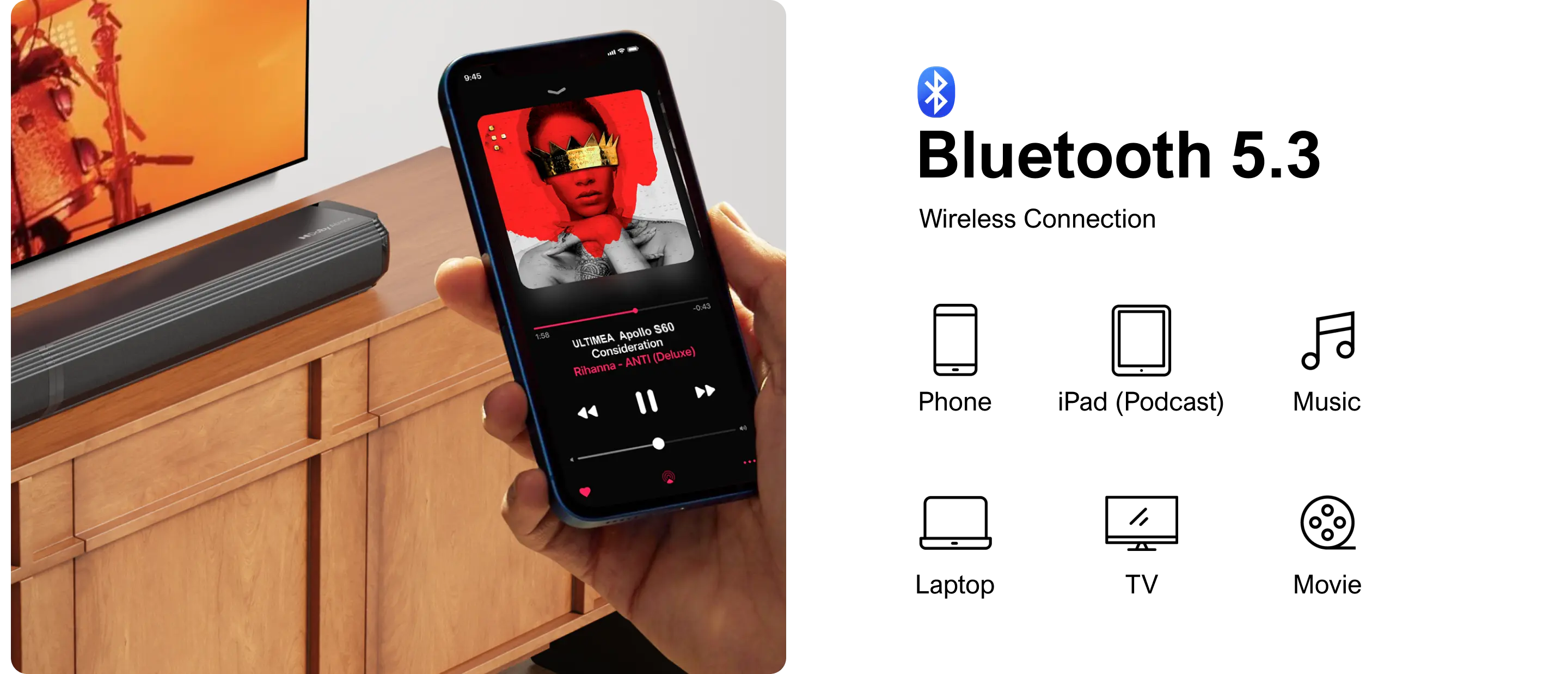 ULTIMEA Apollo S60 Detachable Soundbar