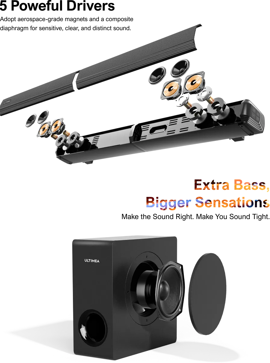 ULTIMEA Apollo S60 Detachable Soundbar
